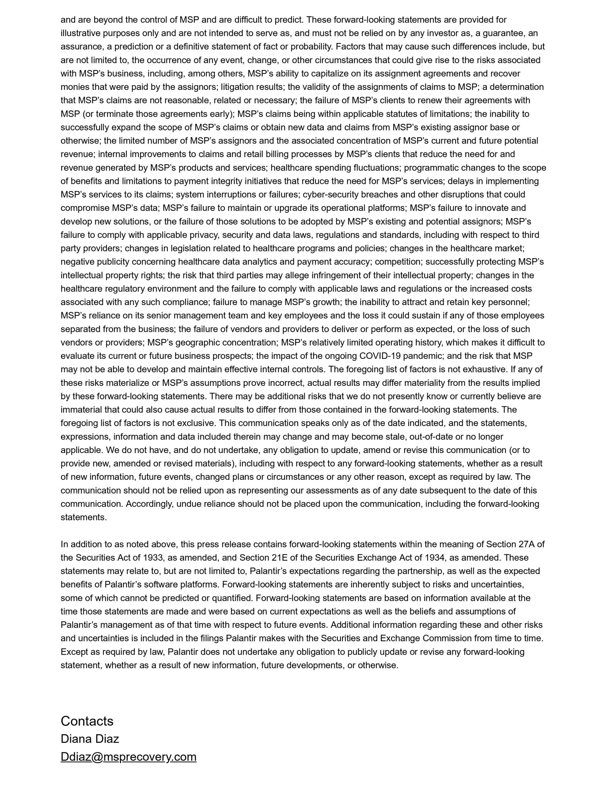 MSP Recovery and Palantir Partner to Transform Connectivity Across the ...